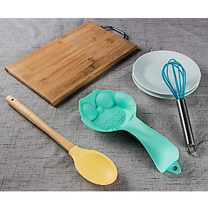 Webake Silicone Spoon Rest 2 Pack for Stove Top, Owl Shape Cooking Spoon Holder, Ladle Holder, Spatula Holder for Kitchen, Dining Table, Fork, BBQ Brushes, Tongs