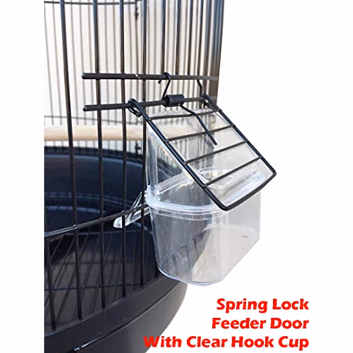 Round Bird CAGE for Small Size Birds Flight, Cockatiel Lovebird Finches Canary Parakeet Aviary Budgie (13" D X 25" H, Black)