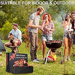 Griddle Accessories Kit,121PC Grill Griddle Accessories Set for Camp Chef, Professional Flat Top Griddle Accessories Tool Kit with Slotted Spatula, Scraper, Bottle, Tongs, Egg Ring (A)