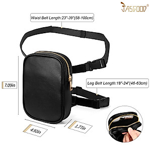 JASGOOD Thigh Harness Leg Bag Fanny Pack for Women Leg Purse Drop Leg Bag, A-Black
