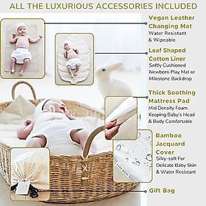 BEBE BASK Premium Nursery Bundle - Matching Baby Changing Basket & Baby Diaper Caddy Organizer - Handmade & Organic