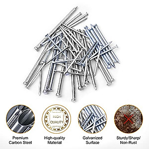 VIGRUE 930Pcs Hardware Nails for Hanging Pictures & Mini Claw Hammer Set, Hammer with Anti-Slip Handle, 430 Finishing Head Nails & 500 Wall Head Nails Galvanized Nails, 10 Size Assortment