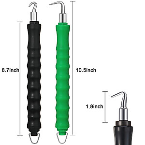 2 Pieces Automatic Rebar Tie Wire Twister, Rebar Tie Wire Twister Tool, Rebar Wire Twister Pull Tie Wire Twister, Concrete Metal Wire Twisting Fence Tool (Curved and Straight Hook)