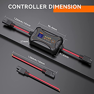 10A MPPT Solar Charge Controller 12V, PowMr 10 Amp 12 Volt Solar Panel Regulator with Digital LCD Display, Solar Intelligent Controller for 12V Lead-Acid, LiFePO4, Lithium Batteries