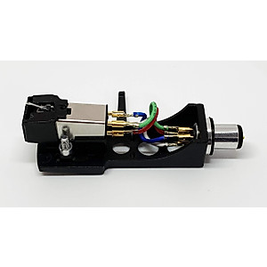 Black Headshell, Mount, Cartridge and Conical stylus, needle for Technics SL-1200, SL-1210, SL-1600, SL-1610, SL-1700, SL-235, SL-23A, SL-B2
