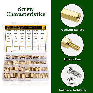 Csdtylh 480Pcs M2 M2.5 M3 Motherboard Standoffs&Screws&Nuts Kit, Hex Male-Female Brass Spacer Standoffs, Laptop Screws for DIY Computer Build, Electronic Projects, Raspberry Pi, Circuit Board etc.