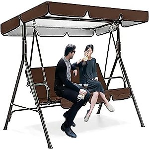BTURYT Swing Top Replacement Canopy Cover, Outdoor Patio Swing Canopy Replacement Top Cover, 210DWaterproof Oxford Cloth Canopy Replacement Cover for 2/3-Seater-Swing Chair