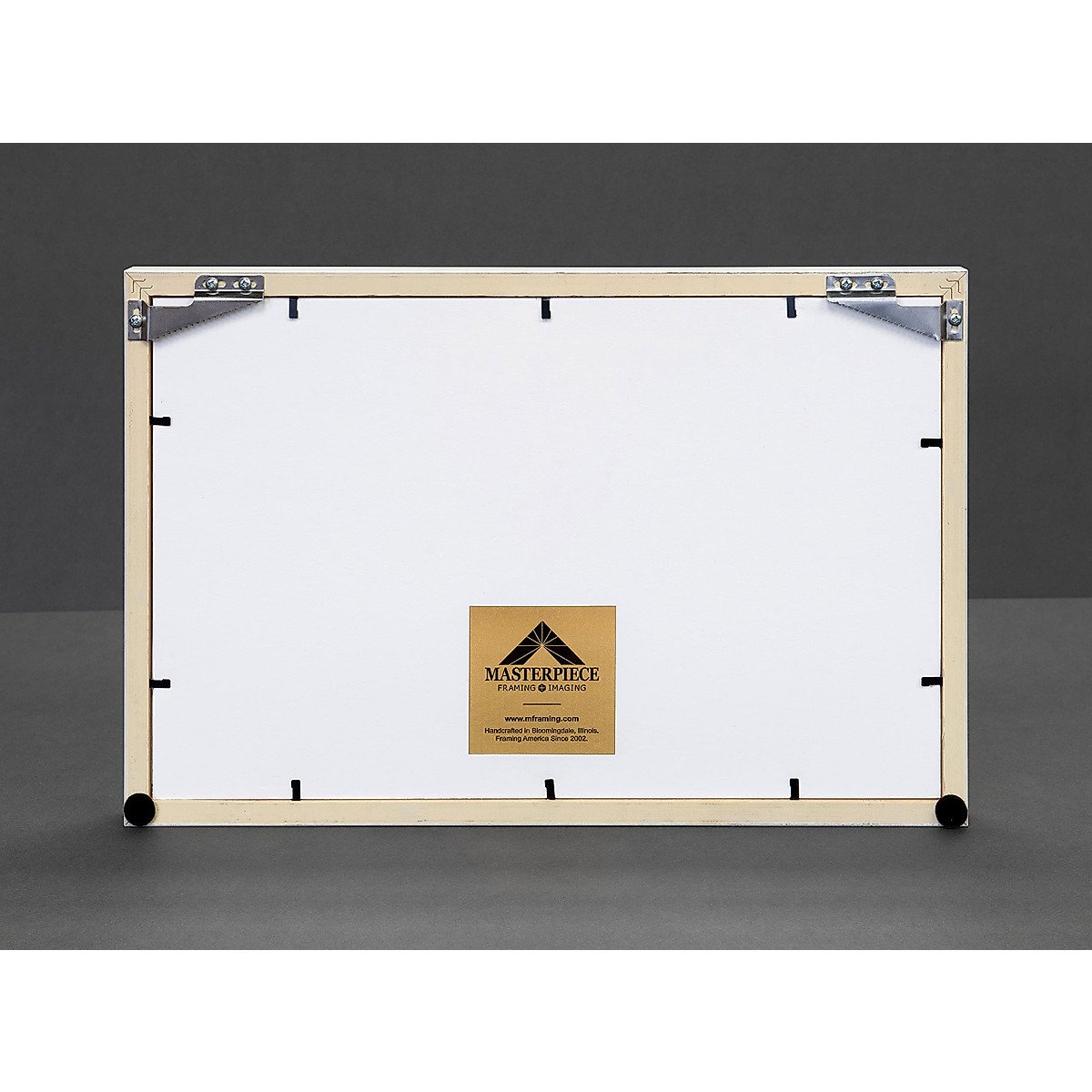 Baby Shadow Box Display Frame for Photo, Printed Graphic Info Insert & Magnet Mounted Keepsakes (Gray Linen Mat, Blank Graphic Info Insert)