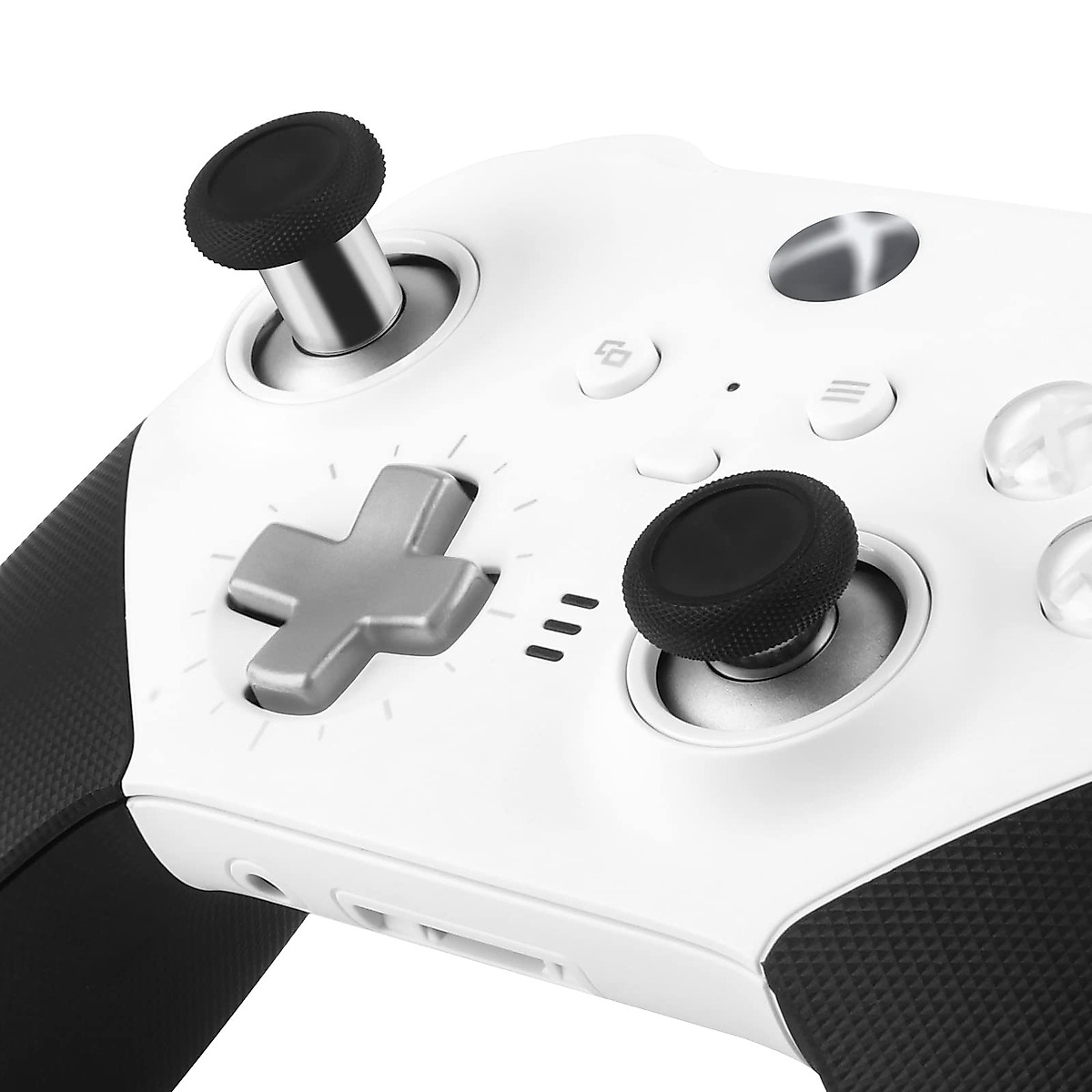 Metal Replacement Thumbsticks for Xbox Elite Controller Series 2 Core,Component Pack Includes 4 Swap Magnetic Joysticks,4 Paddles,1 Standard D-Pads, Accessories Parts for Xbox One Elite 2 (Silver)