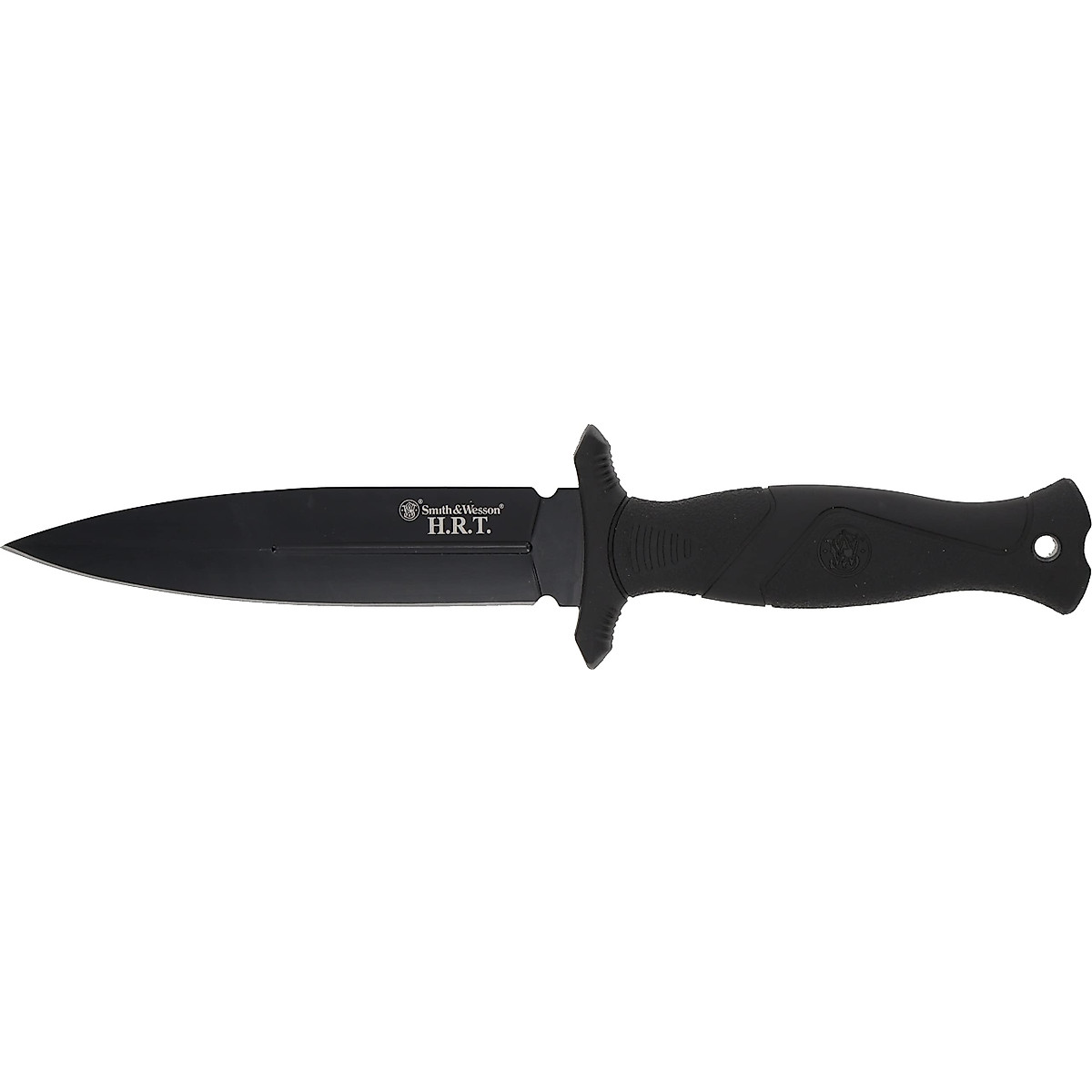 Smith & Wesson 10.5 in High Carbon SS Fixed Blade Knife with 5.5 in False Edge Blade for Outdoor Tactical Survival and EDC, Black
