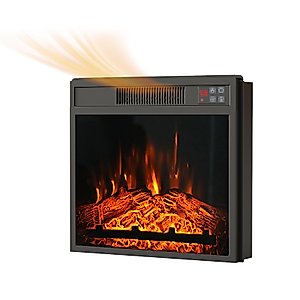 23" Electric Fireplace Insert, Recessed Fireplace Heater with Low Noise, Remote Control with Timer, Touch Screen, Adjustable Flame Brightness