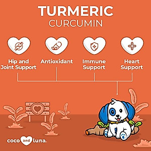 Turmeric for Dogs Anti Inflammatory Pain Relief - 120 Chewable Tablets - Hip & Joint Support Anti Inflammatory for Dogs with Curcumin and BioPerine, Antioxidant, Cardiovascular Health