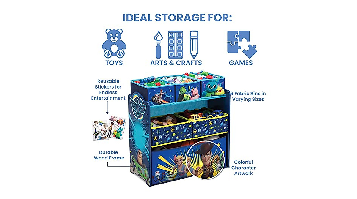 Delta Children Toy Story Desk & 6 Bin Storage Bundle