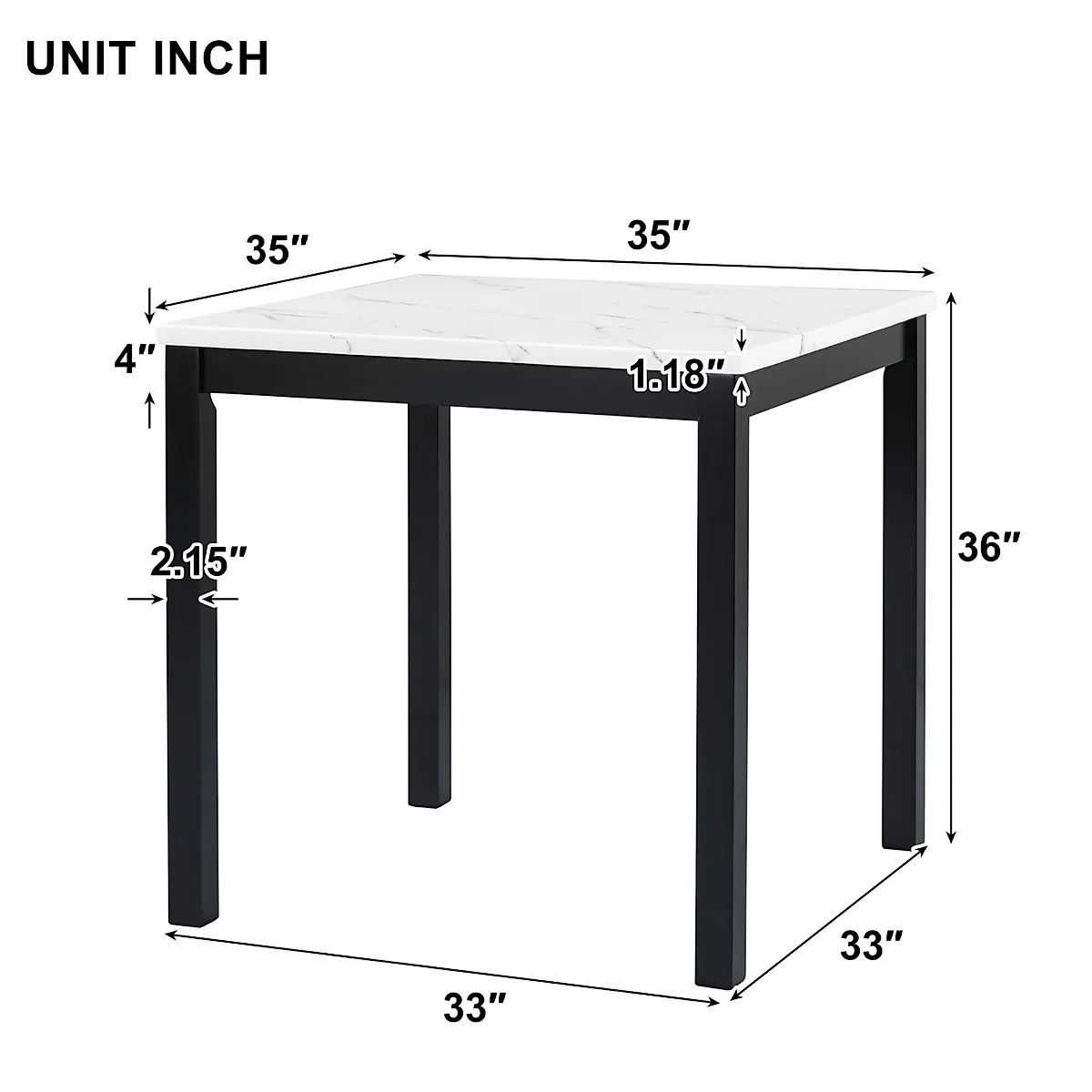 Merax Dining Table Set for 4, Counter Height Dining Table Set with Faux Marble Dining Table and 4 Upholstered-Seat Chairs, 5 Piece Dining Room Table Set for Kitchen and Living Room Furniture, Gray