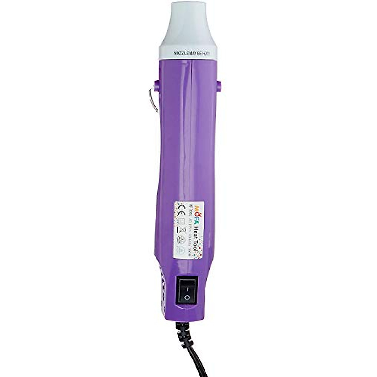 New Heat Gun,mofa Hot Air Gun Tools Shrink Gun with Stand For DIY Embossing And Drying Paint Multi-Purpose Electric Heating Nozzle Heat Gun For Epoxy Resin300W 110V (Purple,White)