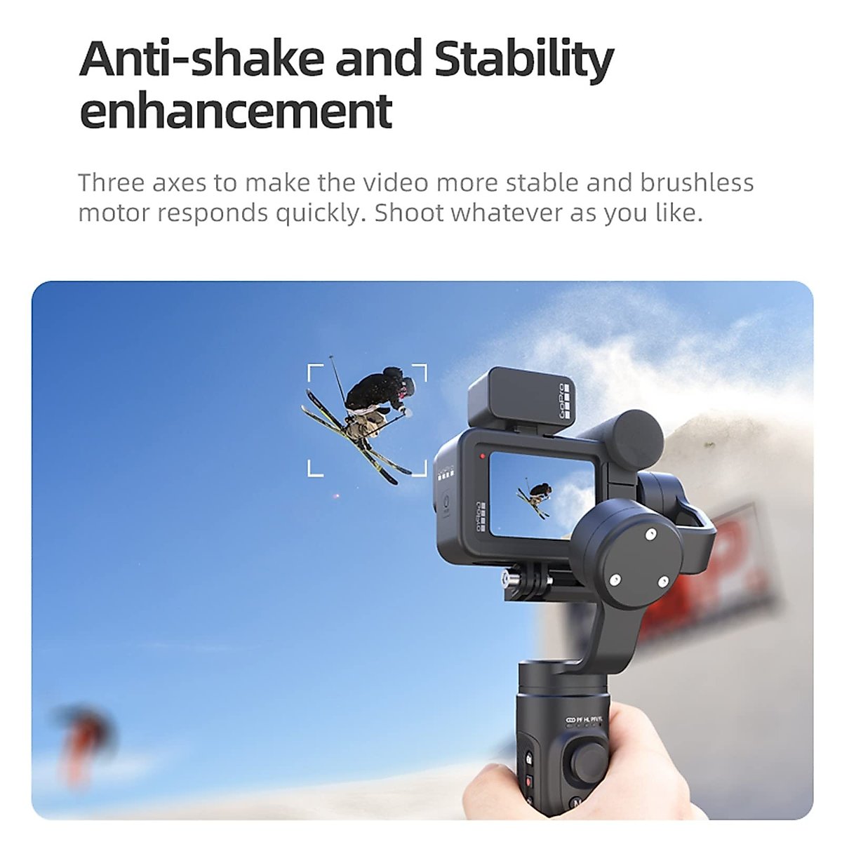 INKEE Falcon Plus Gimbal Stabilizer for Gopro w/Media Mod for Go Pro Hero 10/9/8/7/6, for Insta360 Osmo Action Anti-Shake Wireless Control Handheld Gimble w/Tripod Stand Original Screw Mounting Plate