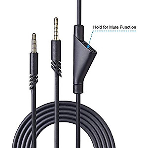 YARENKA Replacement Astro A10 A40 Cable - 2.0M Astro A40 TR Inline Mute Cable Cord for Astro A10/A40 Gaming Headsets Xbox One PS4 PS5 Controller Headphone Audio Extension Cable 6.5 Feet Black