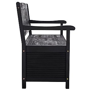 SAFAVIEH Outdoor Collection Brisbane Black Acacia Wood Storage Bench