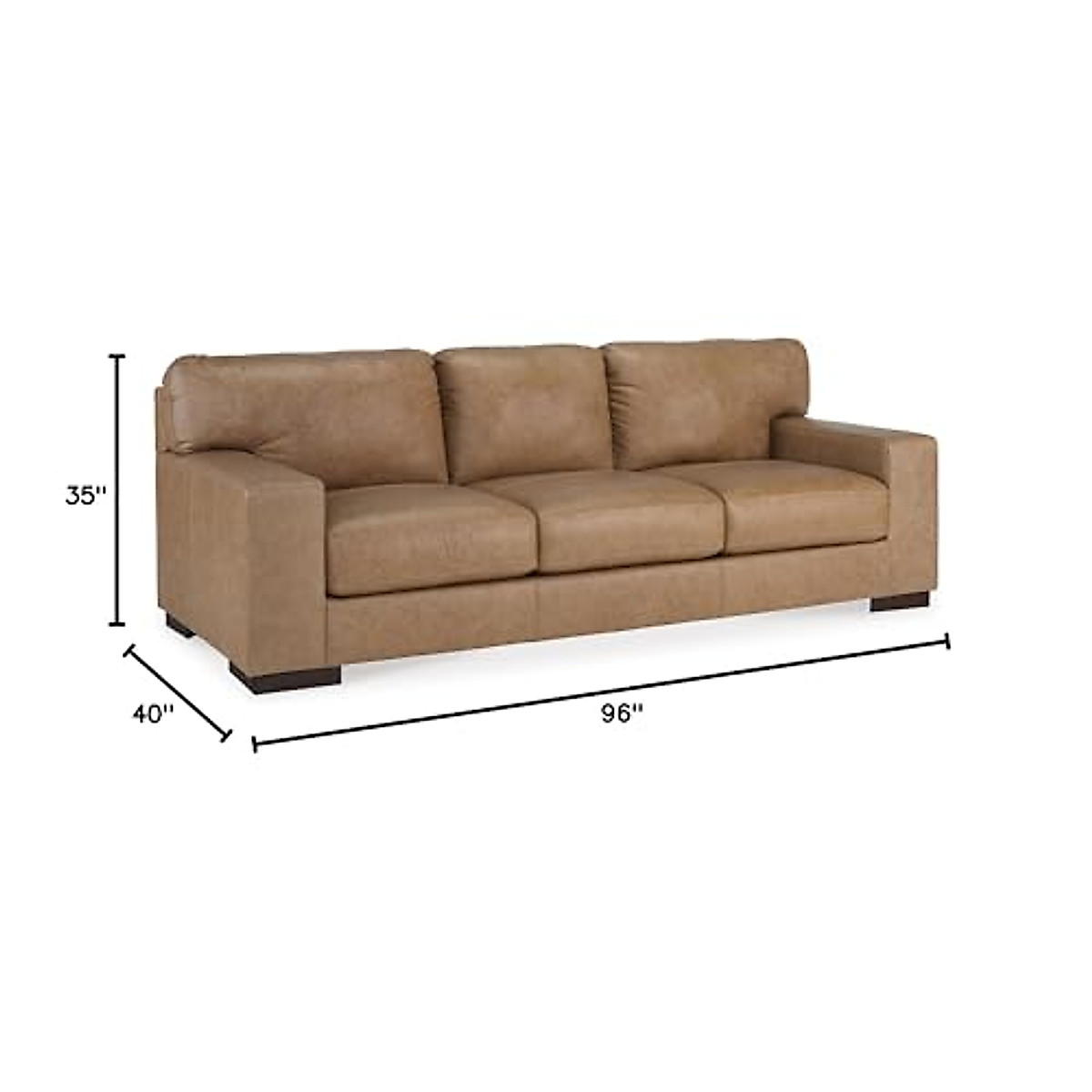 Signature Design by Ashley Lombardia Contemporary Leather Match Sofa, Light Brown