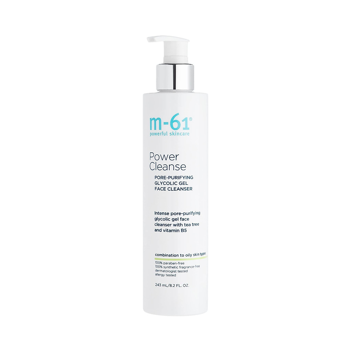 m-61 Power Cleanse- 8.4 oz.- Pore refining and exfoliating gel cleanser with glycolic, vitamin B5 & tea tree extract