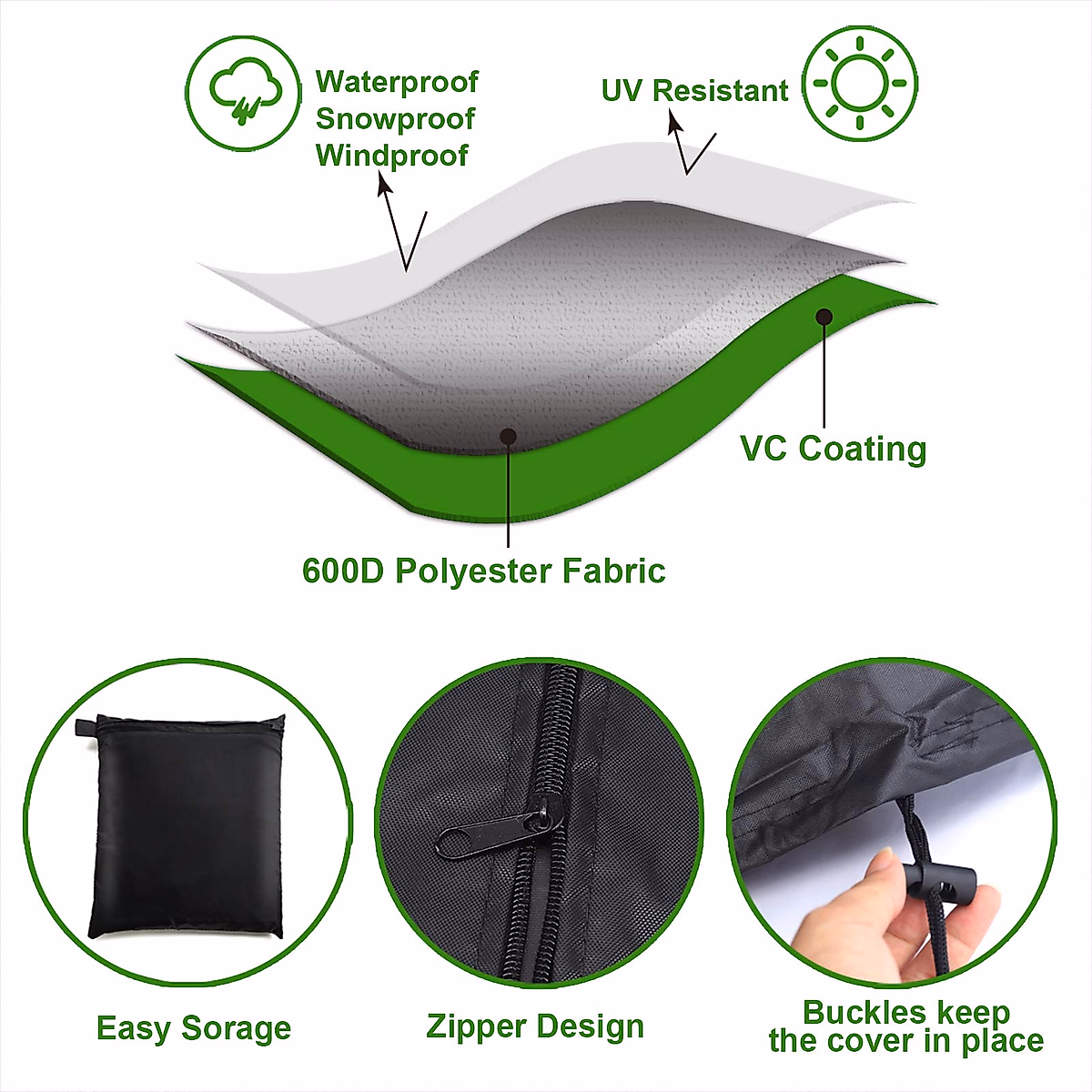 INMUA Standup Patio Heater Cover, Heavy Duty 600D Oxford Fabric Waterproof Heater Cover for Outdoor Heater, Anti-UV, Windproof (34"x19"x95")