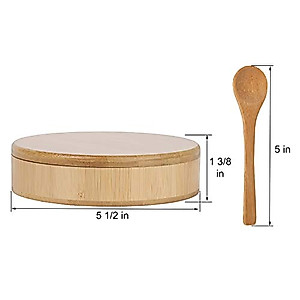Lily's Home Barkeeper's Salt Box, Bamboo Spice Storage Box with Magnetic Lock and a Bamboo Spoon. Margarita Rim Salting Dish
