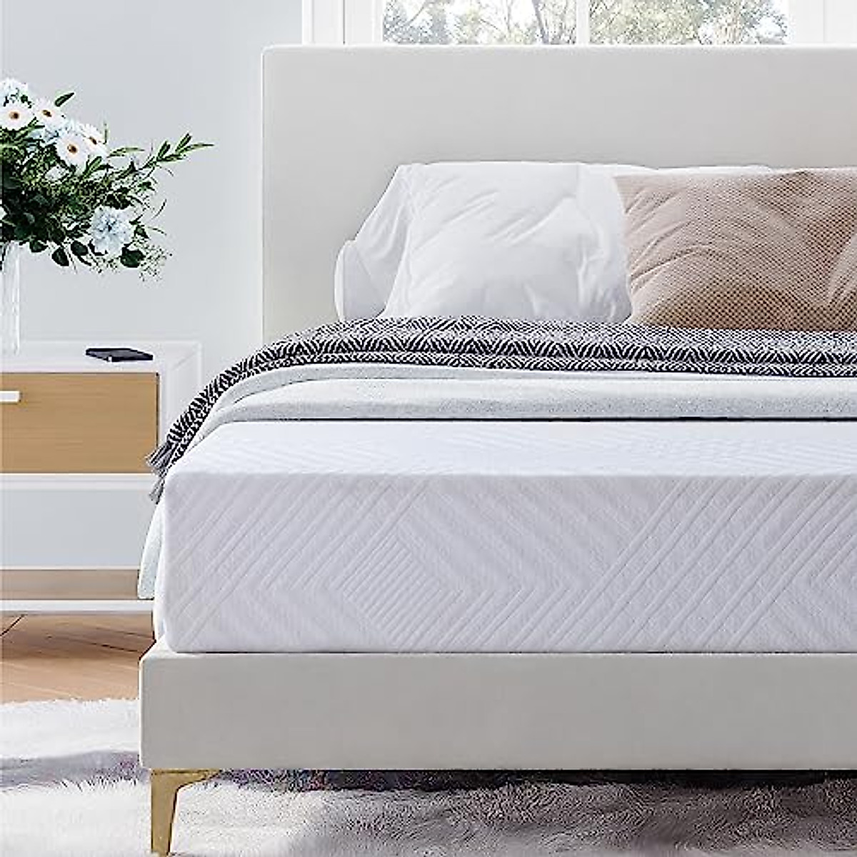 Dyonery Full Mattress - 8 Inch Green Tea Memory Foam Mattress- Full Mattress in a Box - CertiPUR-US Certified Fiberglass Free Mattress - Cooling Gel Layer - Medium Firm - 54"x75"