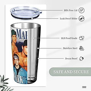 OAEWRE Mark Actors Wahlberg Stainless Steel Mug Insulated Tumbler Coffee Mugs with Lids and Straw Double Wall Vacuum Cup 20oz