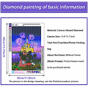 DIY 5D Diamond Painting by Number Kits, Crystal Rhinestone Diamond Embroidery Paintings Pictures Arts Craft for Home Wall Decor (Castle, 12x16inch)