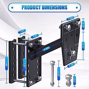Tnyeobae Trailer Spare Tire Mount - Powder Coat Steel Black Spare Tire Mount Bracket for Trailer Boat or Rv, Fits 4 & 5 & 6 Lugs Wheels Max Loading Capacity 120 LBS (GY-STC0002)