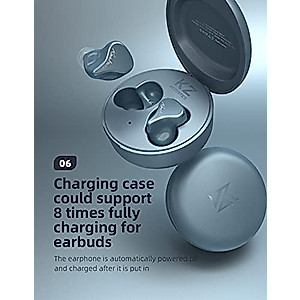 KZ SKS TWS Hybrid True Wirless Stereo IEM Earphone, Bluetooth 5.2 HiFi Stereo Noise-canceling Headsets/Headphones/Earbuds for Sports/Workout/Game (Black)