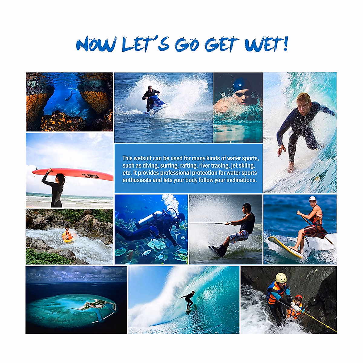 Dizokizo 3mm Women Wetsuit Neoprene Long Sleeve Full Wetsuit for Diving Surfing Kayaking Swimming