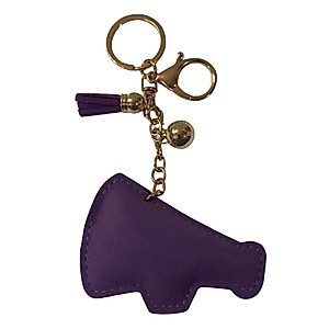 Popfizzy Pink Cheer Keychain for Girls, Bling Cheerleader Backpack Key Chain, Rhinestone Bag Charms, Keyring Key Fob