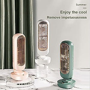 Small Tower Fan with 3 Speeds Desk Fan Vertical Portable Charging USB Fan Double-leaf Standing Fans for Home Bedroom Desktop