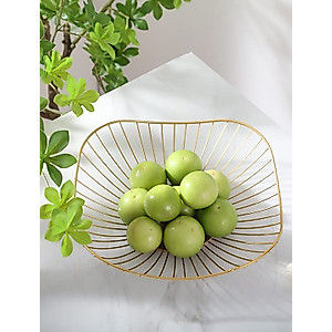 RAUVOLFIA Fruit Bowl, 3-Tier Fruit Basket Holder, Decorative Fruit Bowls Stand, Gold