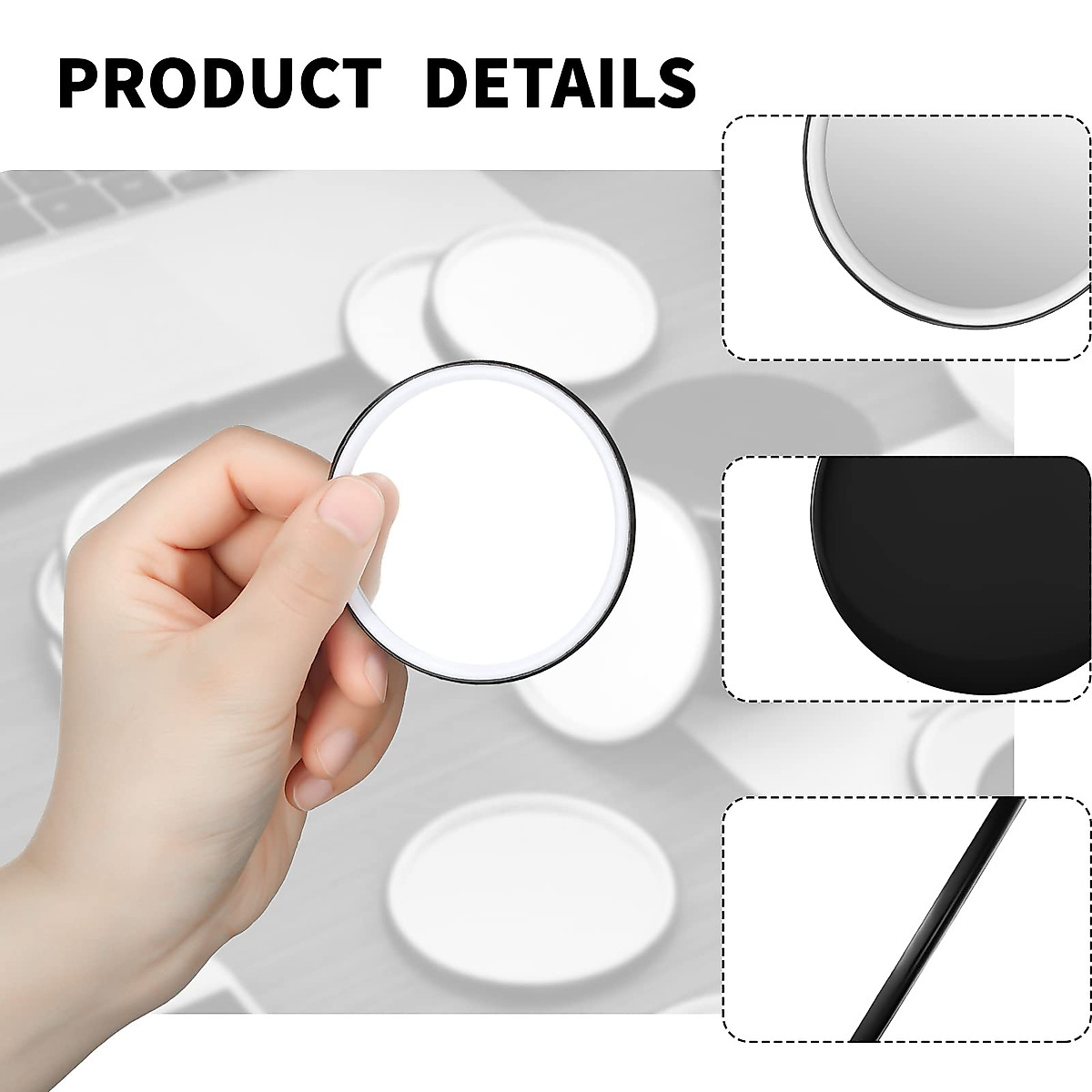 Blulu Compact Mirror Bulk Mini Portable Mirrors for Purse Round Small Makeup Pocket Mirror Makeup Glass Mirror Personal Mirror for Women Travel Daily Use, 2.76 Inch(Black,72 Pieces)