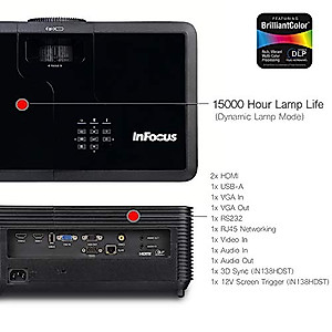 InFocus IN138HDST Projector, Black, 1920 x 1080