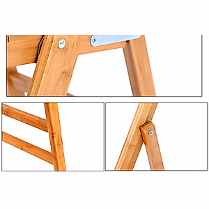 RZGZKLSH Bamboo Folding Chair,Portable Folding Chair for Indoor and Outdoor Use,Suitable for Picnics,Camping,Outdoor Concerts,Easy to Carry and Store (Brown)