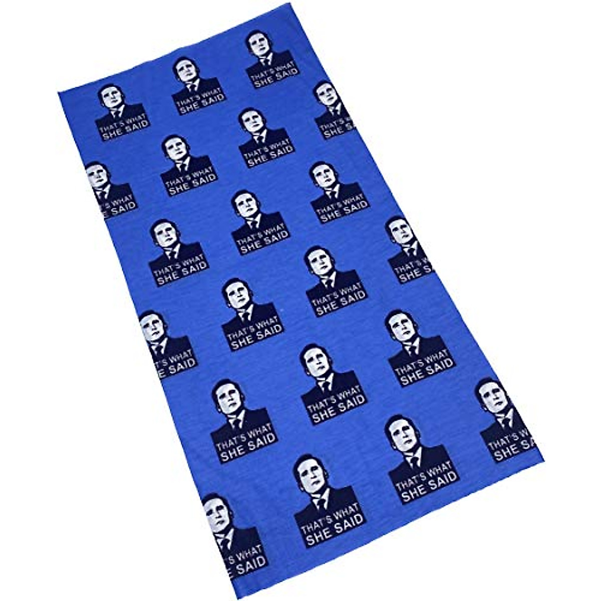 Balanced Co. Michael Scott Seamless Face Mask Bandanas for Dust, Outdoors, Festivals, Sports (TWSS (Blue))