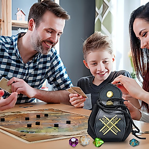 Guilt Free Gaming Genuine Leather RPG Bag | Foil Stamped | Holds 70 Dice | Great for Coins | Timeless Style | Great for DMs and Players