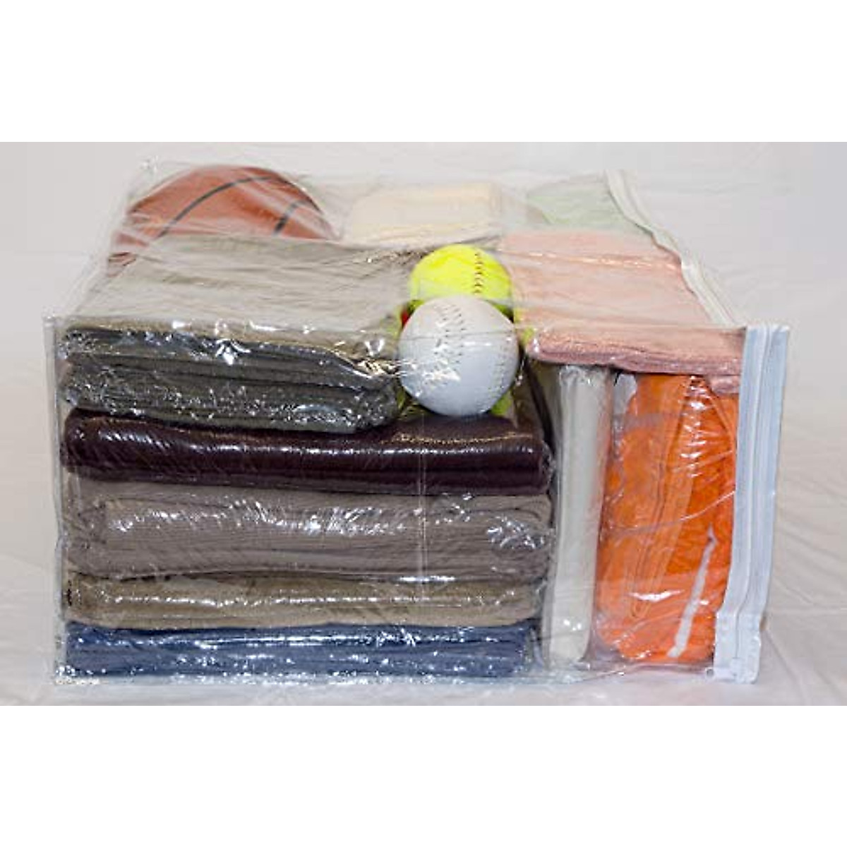 Clear Vinyl Zippered Storage Bags 24 x 20 x 11 Inch Set of 5