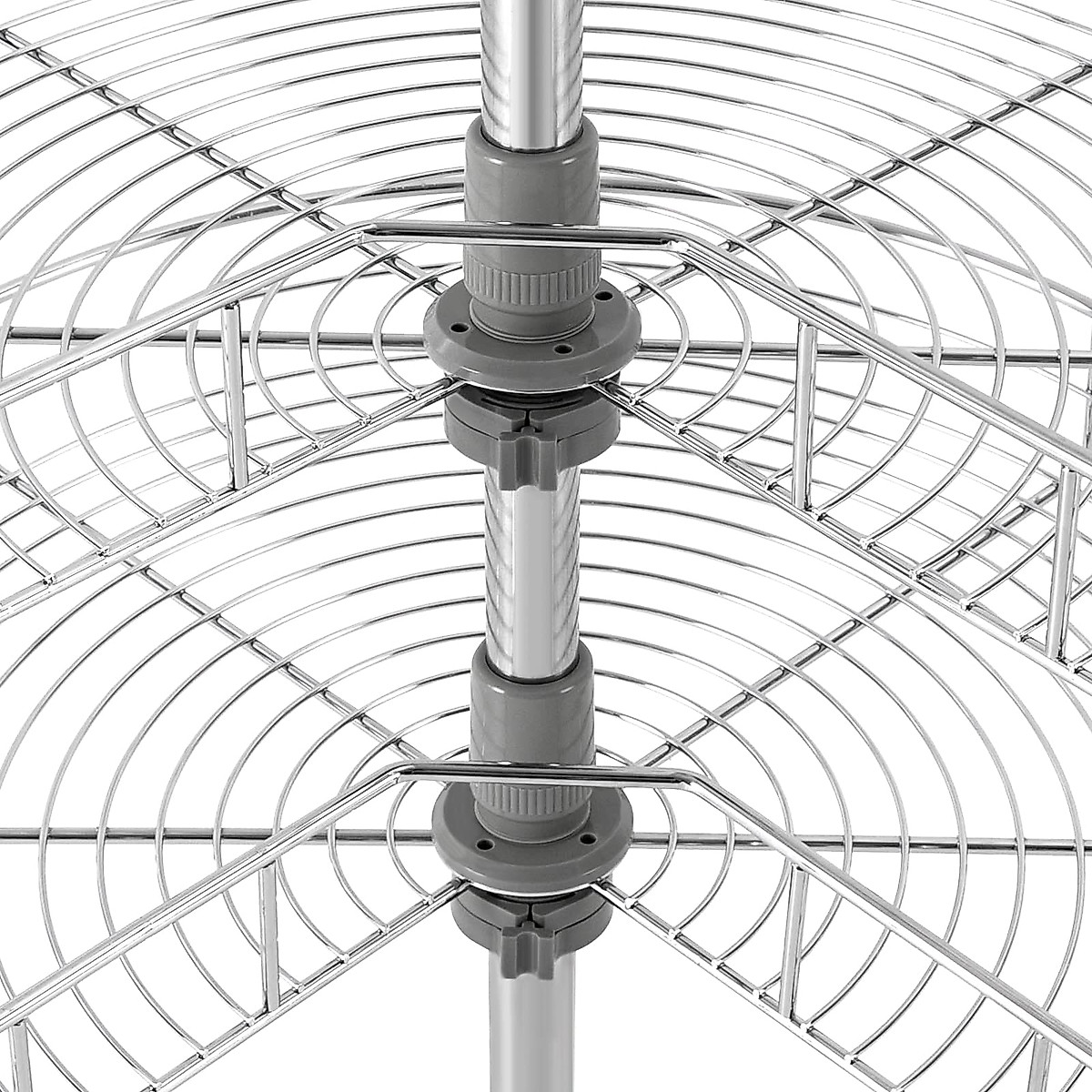 Fetcoi 2 Tier Kidney Chrome Lazy Susan, 28” Kitchen Base Cabinet Corner Organizer, 270° Rotating Blind Corner Wire Cabinet Mounted Rotating Storage Rack for Kitchen Storage