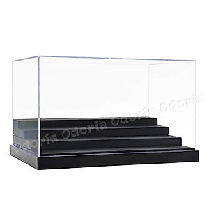 Odoria Clear Acrylic Display Box Case 9.4 Long for Pop Figures 4 Steps Dustproof