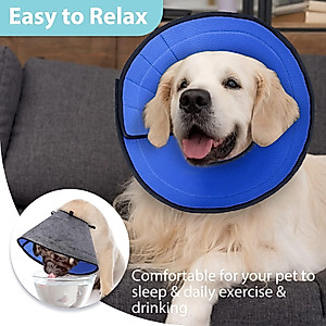 Dog Cone for Small, Medium, and Large Dogs and Cats, Soft Cone for Dogs After Surgery, Lightweight Leathaire Recovery Cone Collar to Stop Licking and Scratching(4(Neck: 9.25-10.75"))