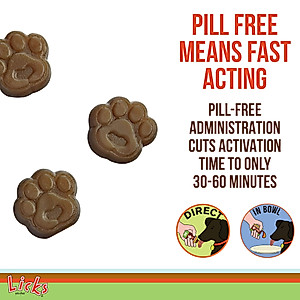 Licks Pill-Free Dog Calming Gummies - Zen Calming Aid Supplements for Aggressive Behavior & Nervousness - Calming Dog & Puppy Treats for Stress Relief & Dog Health - Dog Gummies - 90 Use