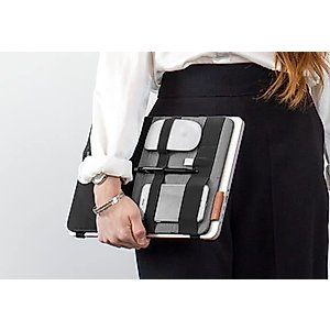 Beblau FOLD Portable Tech Organizer attachable to your Devices | Desktop Organizer Office, Home & School | Working from Home Solution | Laptop accessories Backpack Insert FATHERS GIFT| DARK