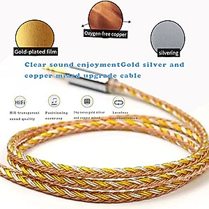 FEDAI Earphone Cable Upgrade 16 Core Silver Plated Copper Cable HiFi Headphones IEM Cable with 2 Pin for ES4 ZST ZSN AS10 ZS10 CCA C10 C16 ZSX ZS10 PRO AS16 ZSR TRN V80 V90 BA5C12(2.5mm,2pin)