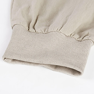 Puimentiua Womens Tapered Pants Cotton Linen Drawstring Back Elastic Waist Pants Casual Trousers with Pockets Khaki