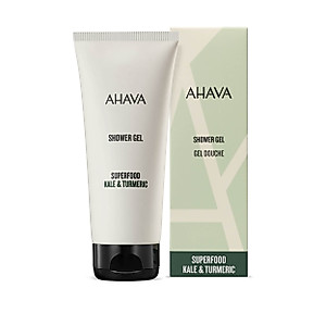 AHAVA Superfood Kale & Turmeric Smoothing Anti-Aging Shower Gel - Washes away dirt and impurities, Helps Against Premature Signs of Aging with Anti-Aging Kale & Turmeric & Exclusive Osmoter, 6.8 Fl.Oz