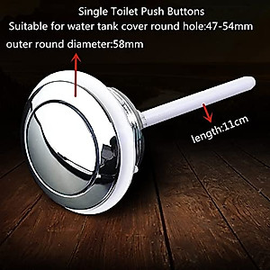 Toilet Push Button Toilet Water Tank Ceramics Cover ABS Plastic Switch Push Button,Outer Round Diameter 58mm Round Single Push Button